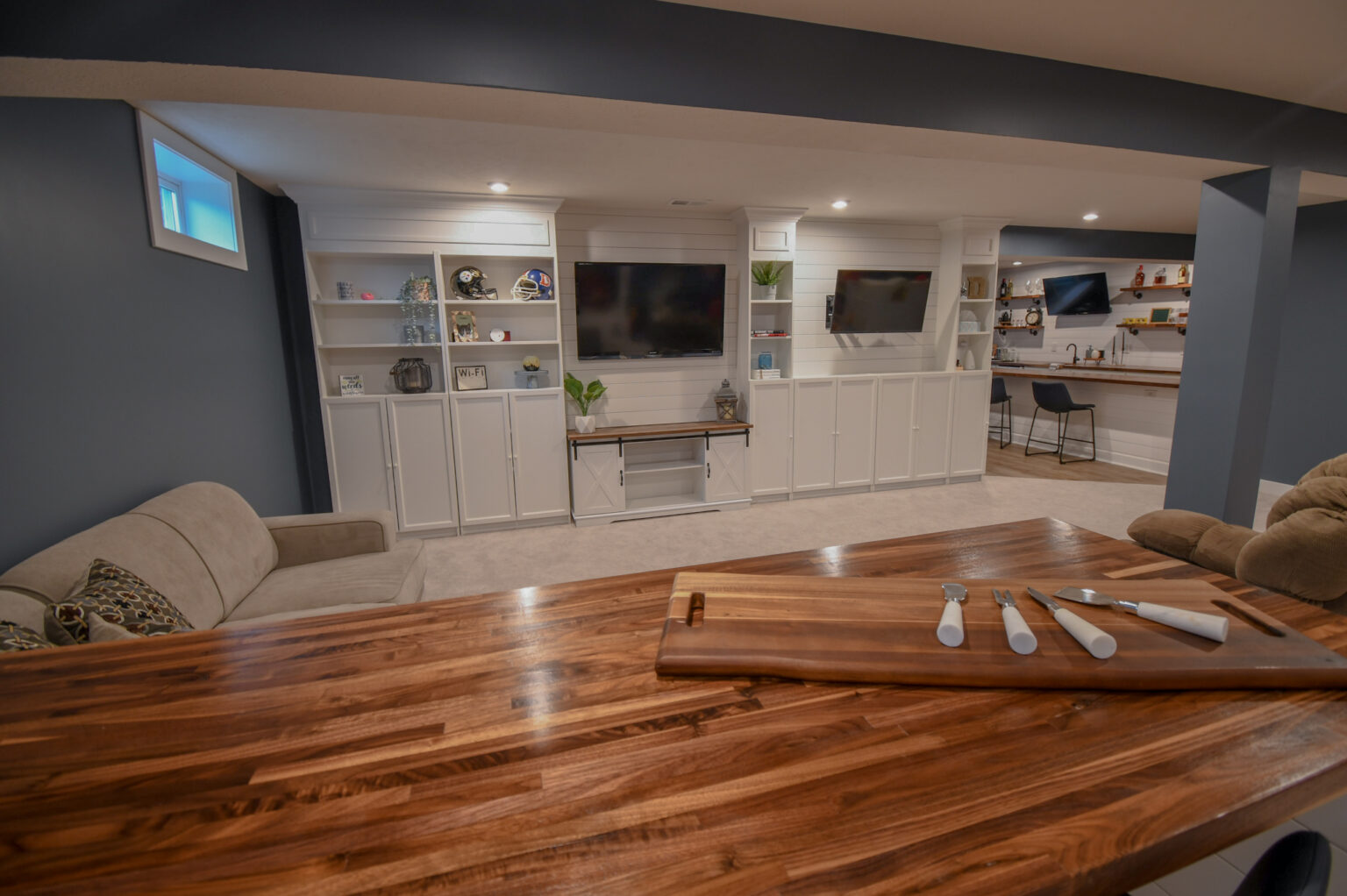 Pittsburgh Home Renovation: Game Day Ready Basement Renovation
